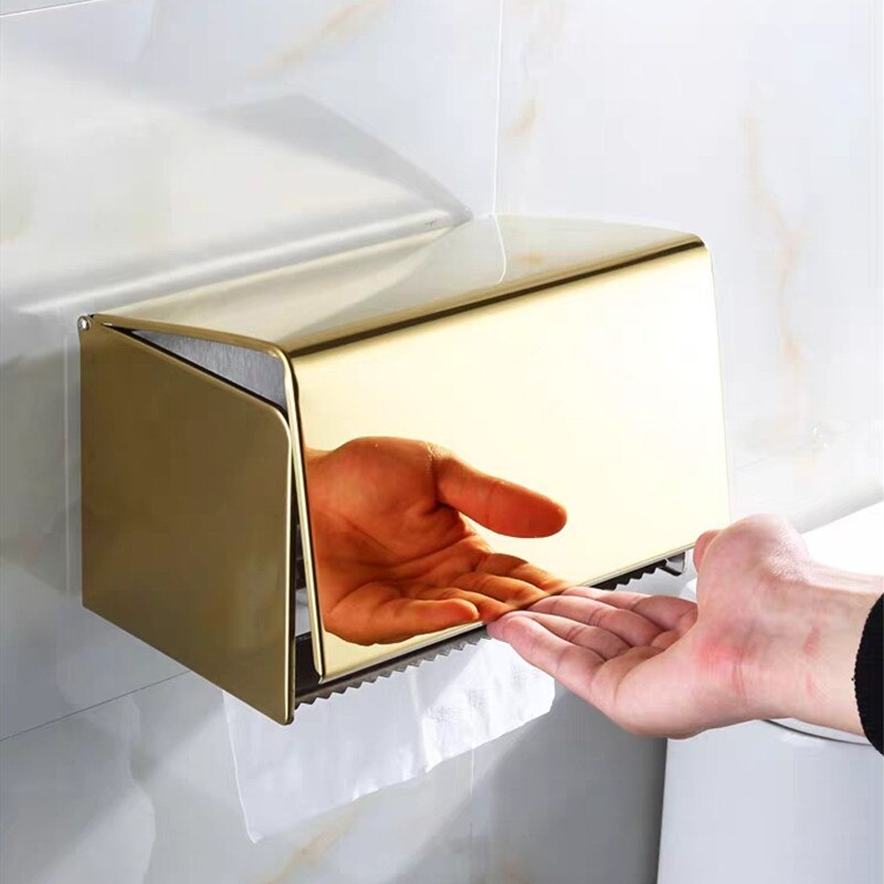 Wall Mounted Golden Tissue Box Storage Napkin Hold... – Vicedeal