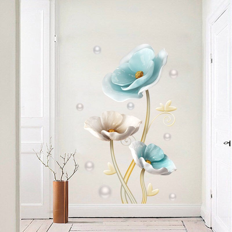 3D Flower Vinyl Wall Stickers Living Room Home Dec... – Grandado