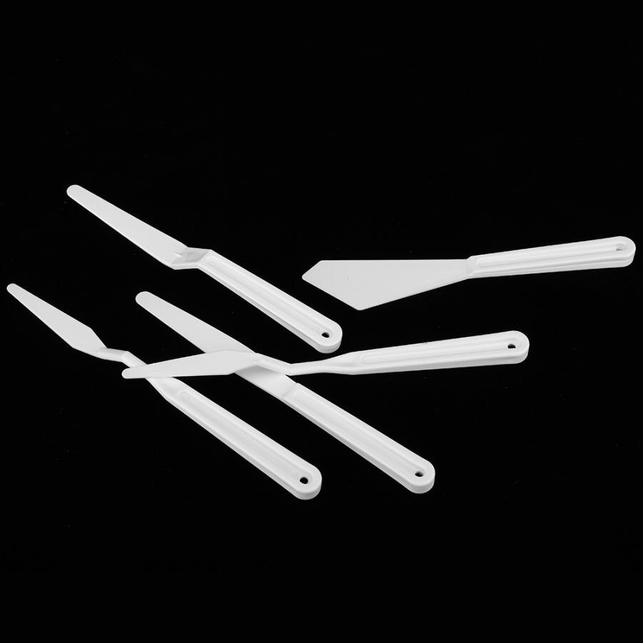 5 stücke Weiß Kunststoff Malerei Palette Messer Ma... – Grandado