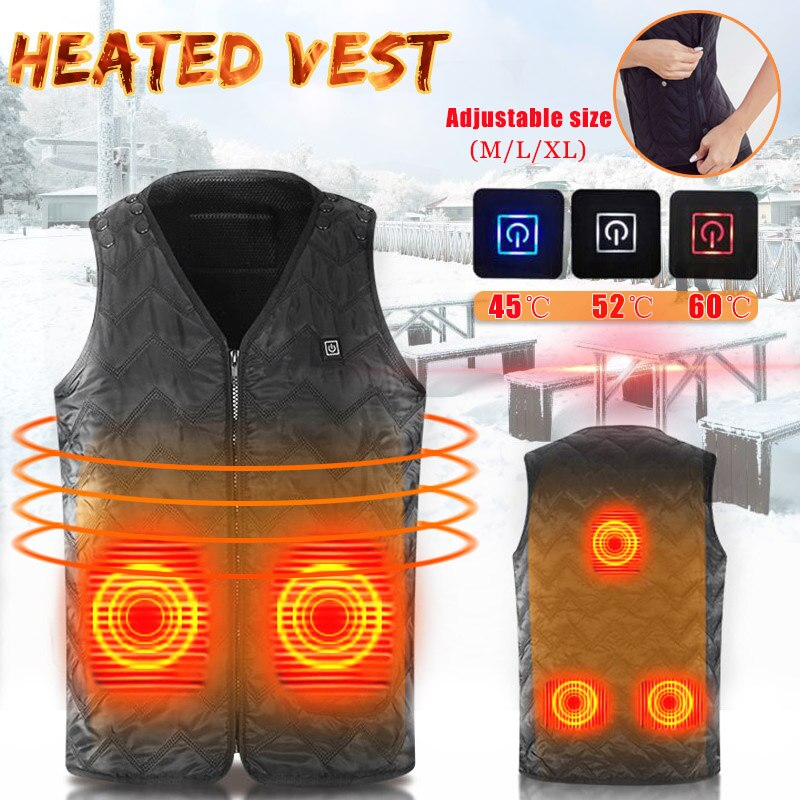 Verwarmd vest heren dames herfst winter katoen usb... – Vicedeal