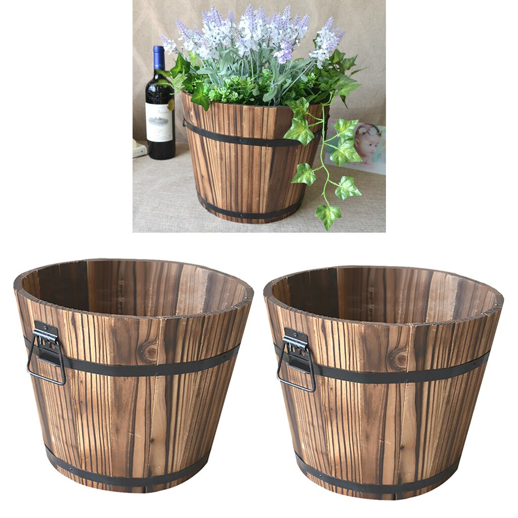 2 Pcs Rustieke Succulent Houten Vat Planter Plant ... – Vicedeal