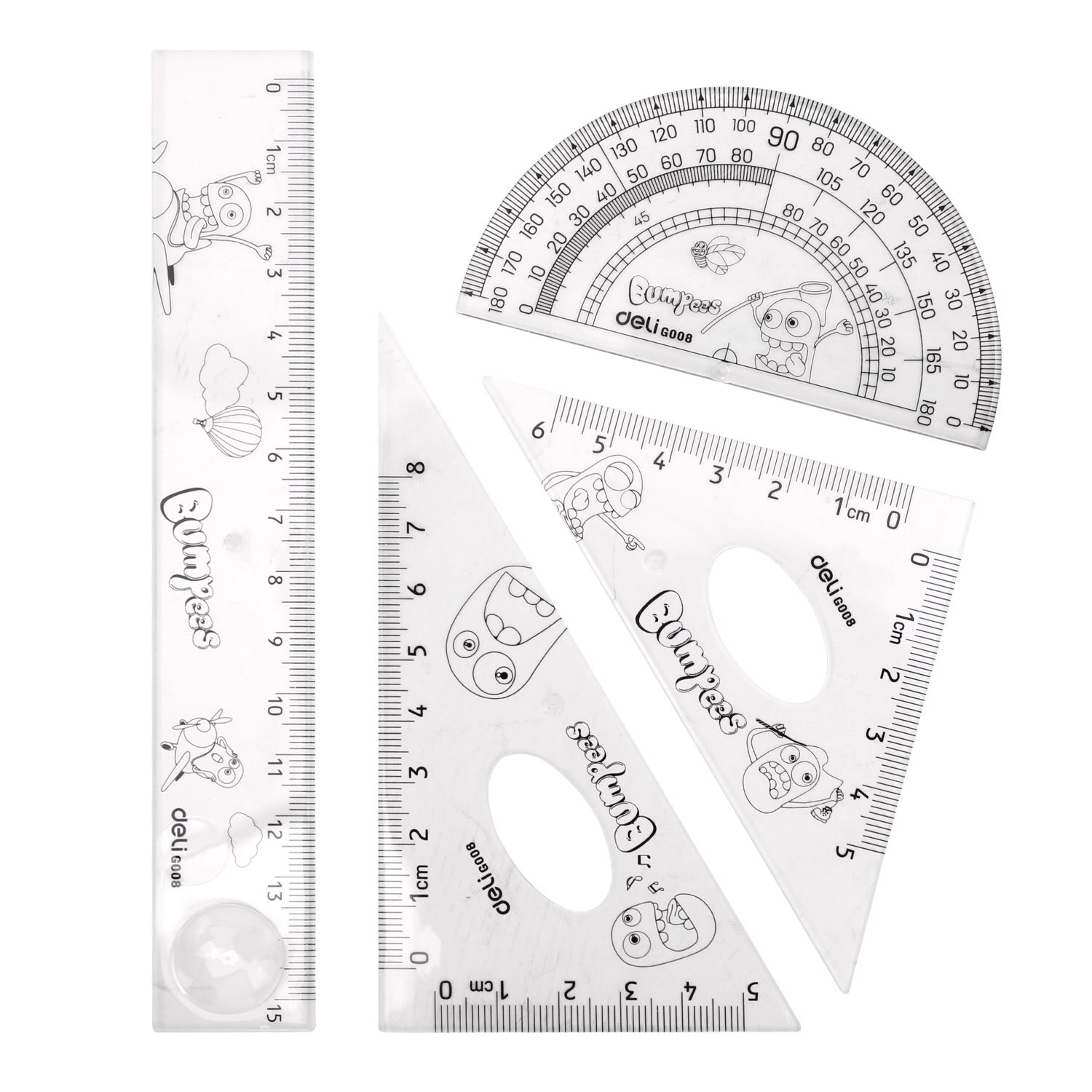 Deli Drafting set 5pcs Ruler Set Squares Protracto... – Grandado