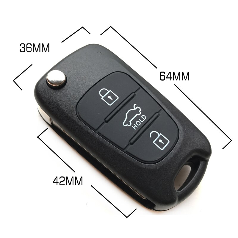 3 knapper flip sammenleggbar nøkkelveske for kia r... – Grandado
