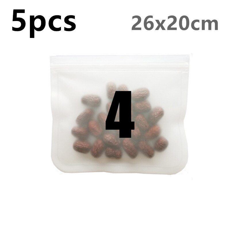 5pcs PEVA Food Fresh Bag Reusuable Silicone Vaccum... – Grandado