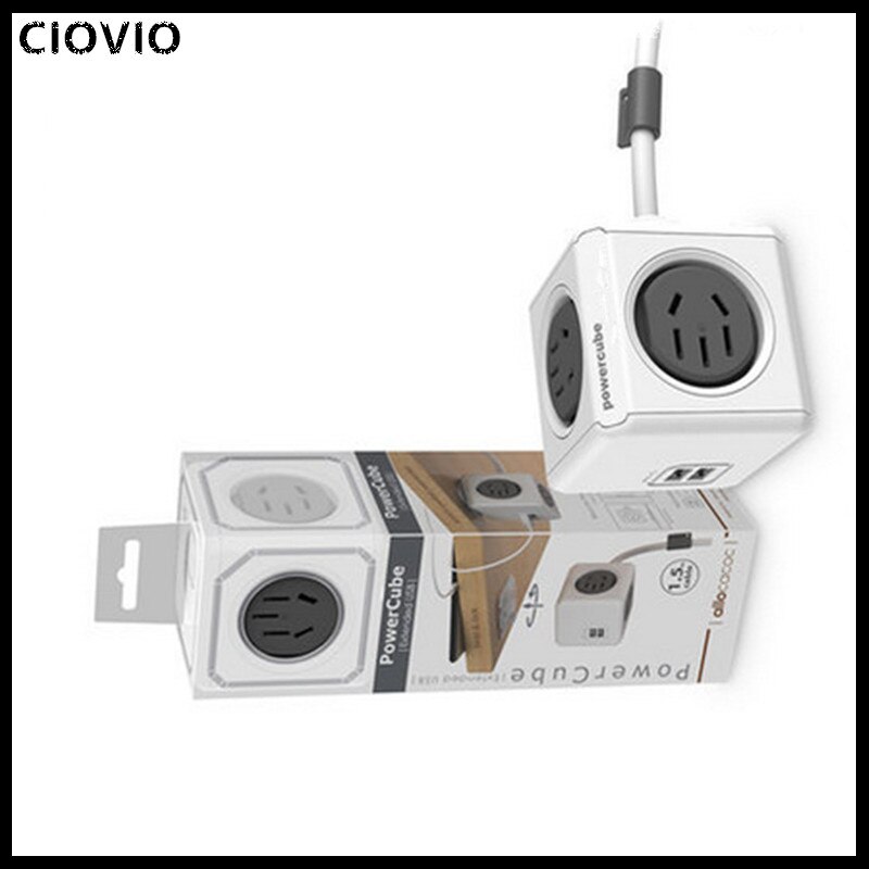 CIOVIO Smart Home Power Cube Socket Plug 4 Outlets... – Grandado