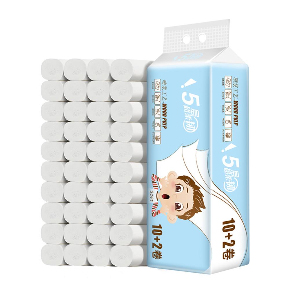 12 Rolls Fives Layer Toilet Paper Home Bathroom Ki... – Vicedeal