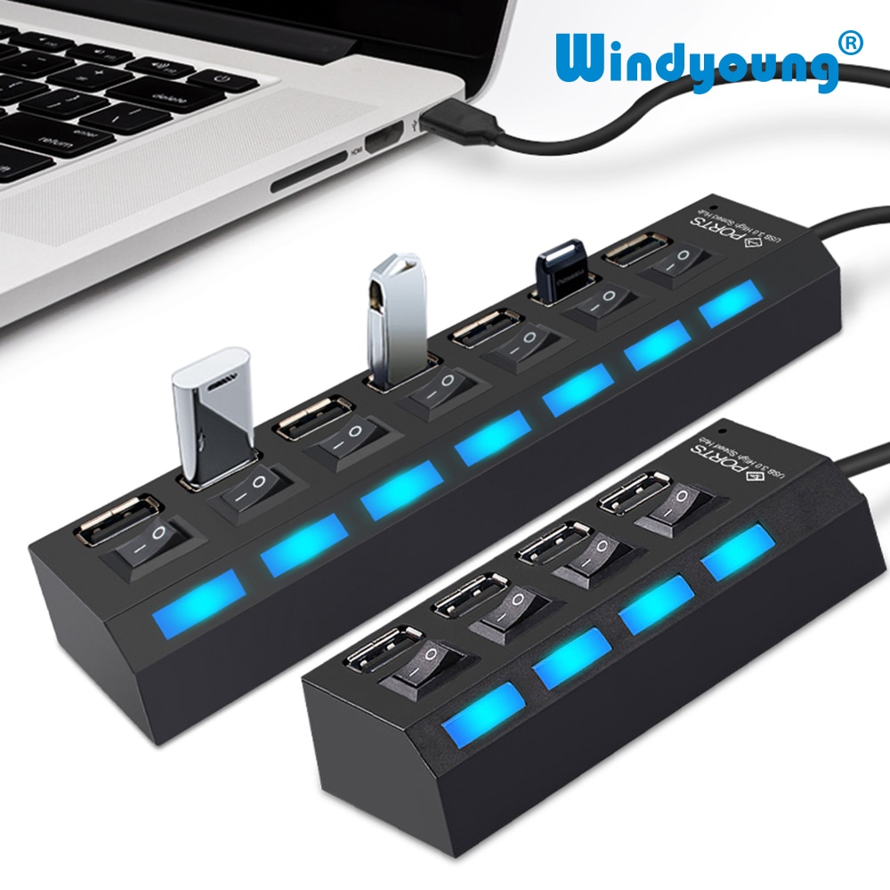 USB Hub 2.0 Multi Usb-poort 4/7 Poorten Hub USB Hi... – Vicedeal