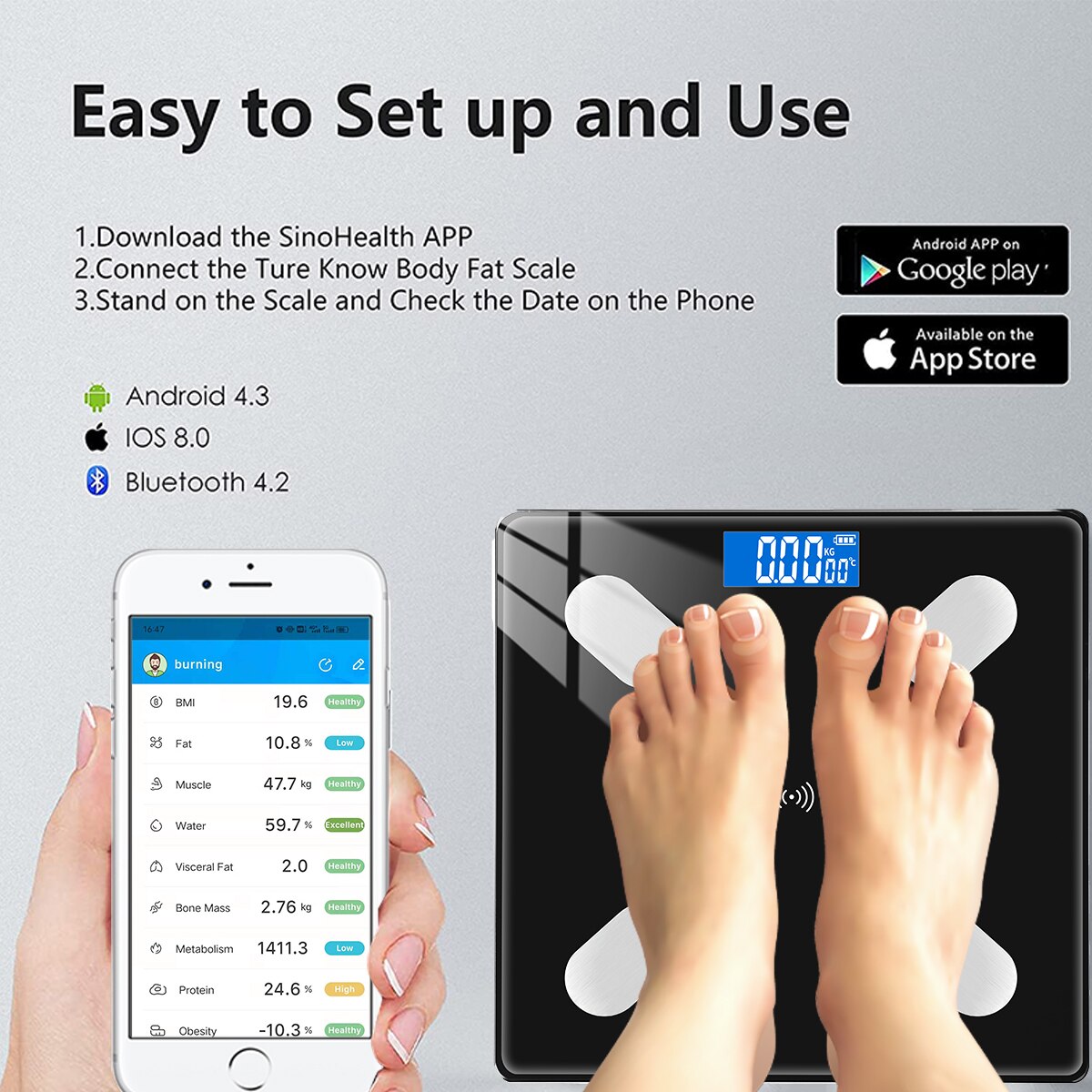Bluetooth Precision Weight Scale BMI Weight Smart ... – Grandado