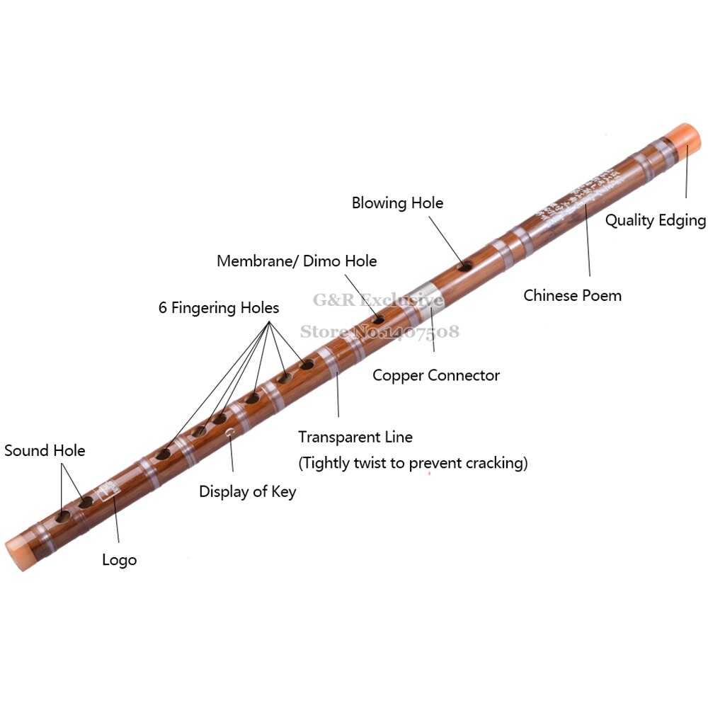 Chinese Traditional Bamboo Flute Dizi Wind Musical... – Grandado