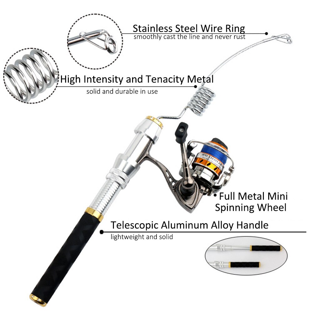 Portable Fishing Rod Telescopic Fishing Pole + 2+1... – Grandado