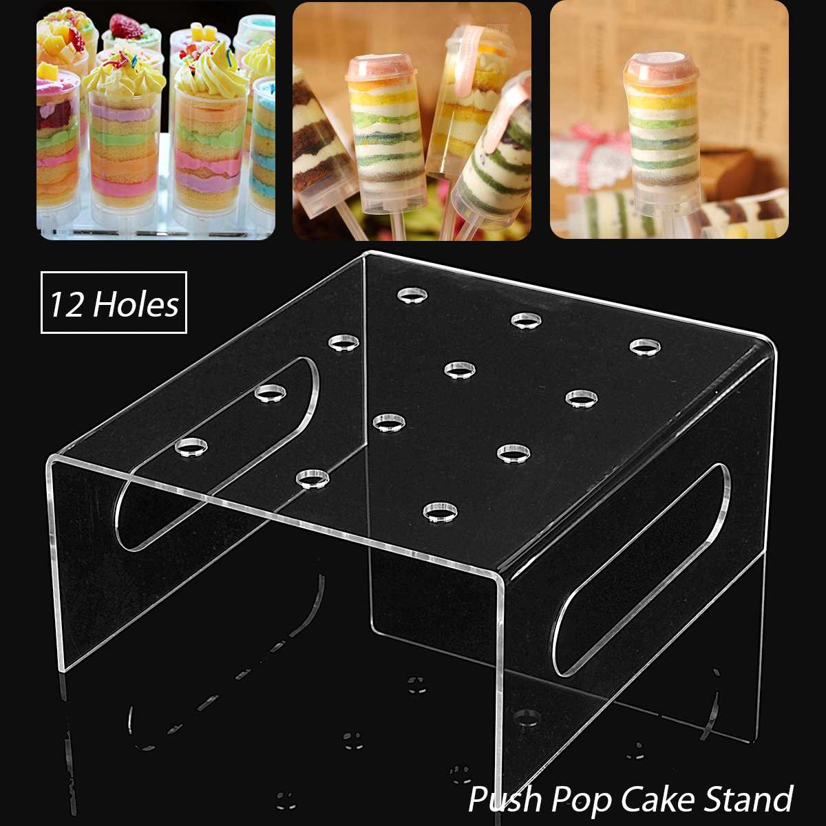 12 Holes Cake Pop Lollipop Stand with Shelf DIY Ba... – Vicedeal