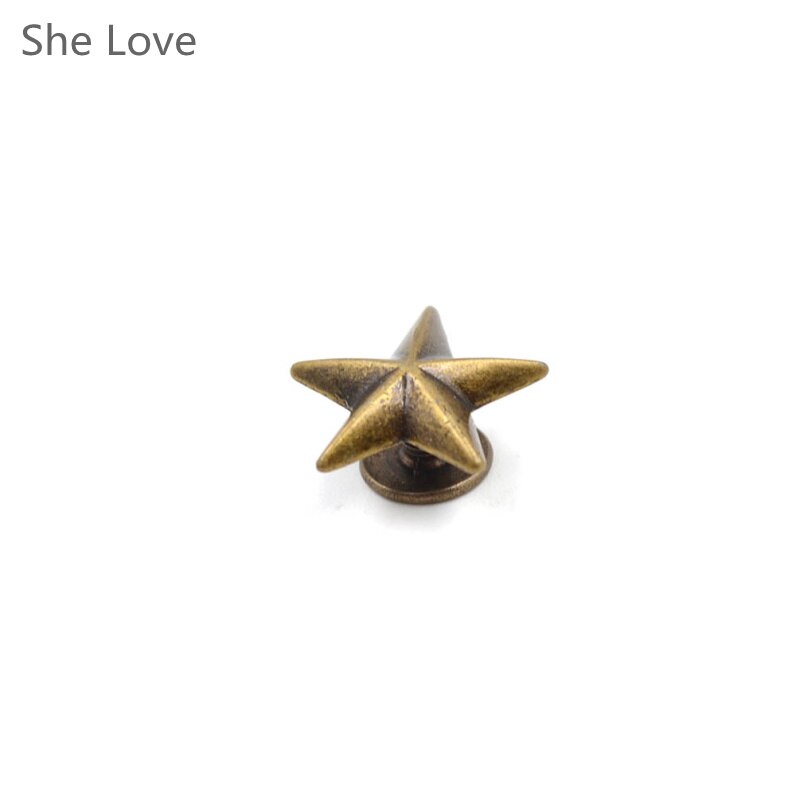 Chzimade 10 Stuks Metalen Ster Pentagram Stud Rive... – Grandado