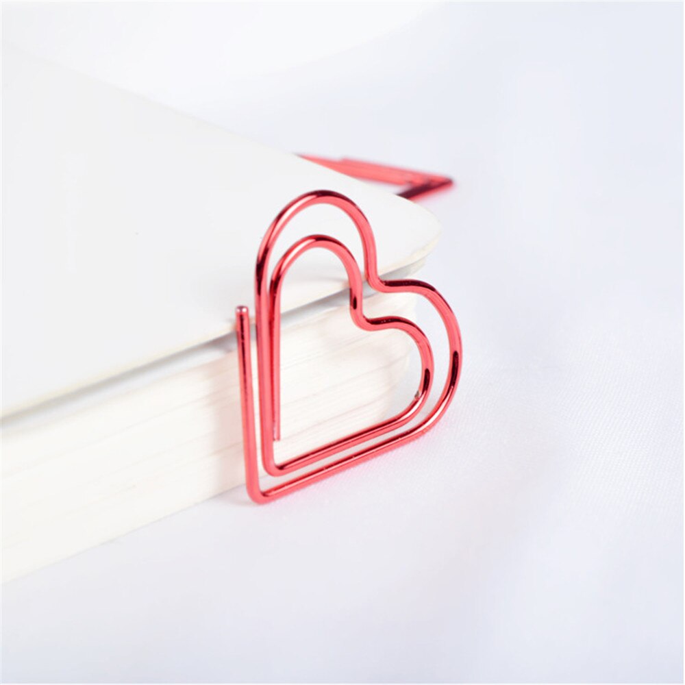 24pcs/box Red Heart Shape Kawaii Paper Clips Stati... – Grandado