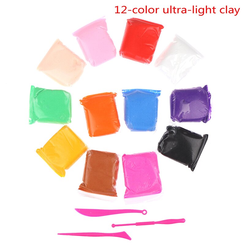 12 Colors Clay Super Light Clay with 3 Tools Air D... – Grandado
