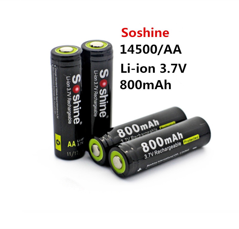 4pcs 100% Original Soshine 14500 AA Li-ion Battery... – Grandado