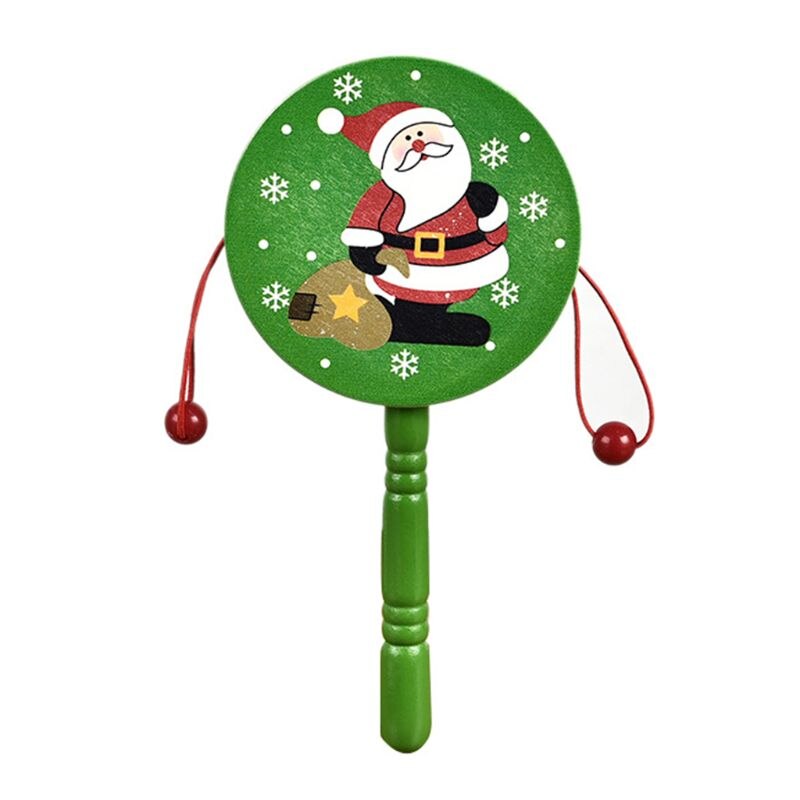 Christmas Baby Kids Wood Rattle Drum Instrument To... – Grandado