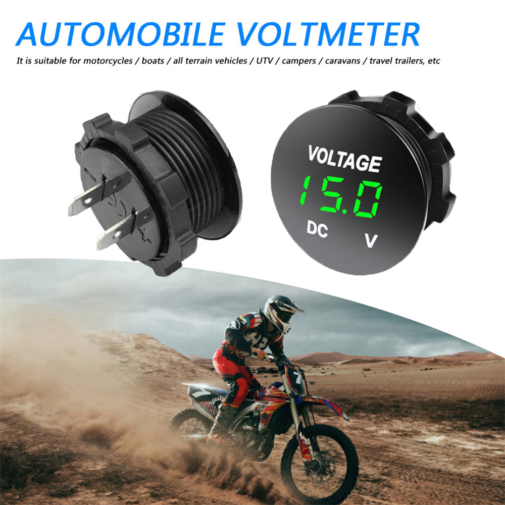 DC 12V-24V Waterproof Voltmeter Car Motorcycle LED... – Vicedeal