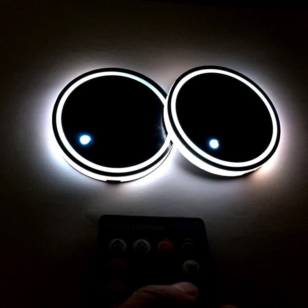2 Pcs Universal Led Car Cup Holder Bottom Pad Mat ... – Vicedeal
