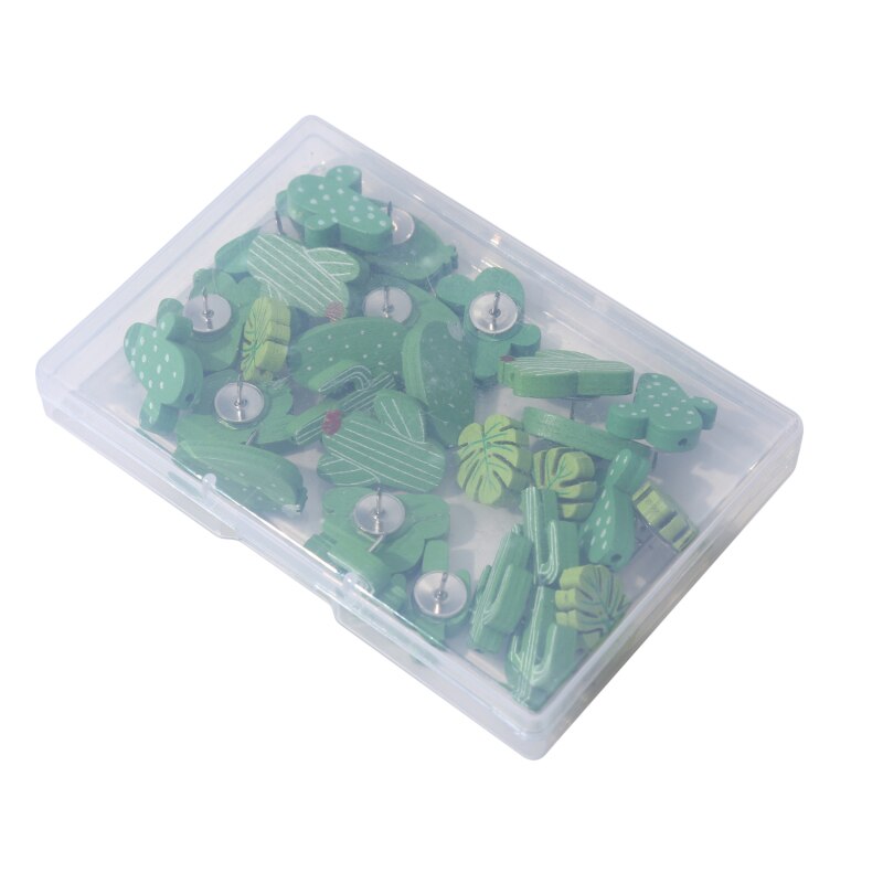 30Pcs Cactus Push Pins Palm Leaf Push Pins Wooden ... – Vicedeal