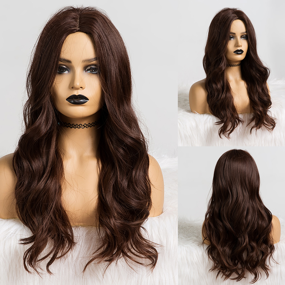 LOUIS FERRE Natural Wave Wig Ombre Black Brown Gra... – Grandado