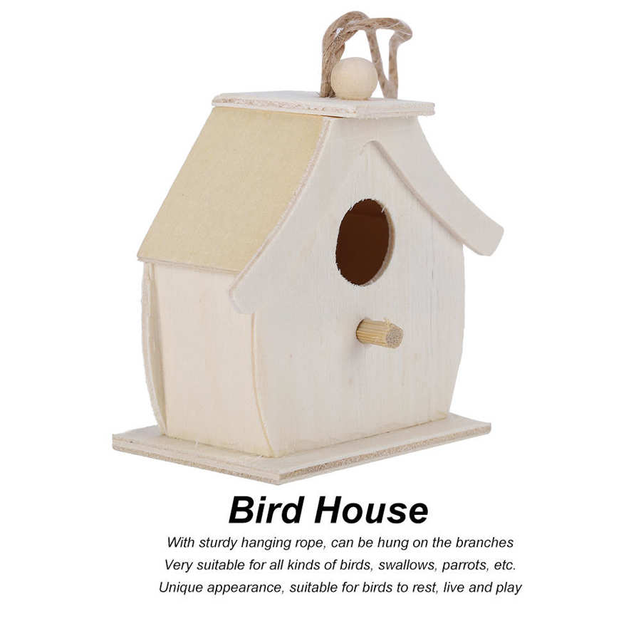 4Pcs Diy House Bird Box Wooden Birdhouse Mini Wood... – Vicedeal