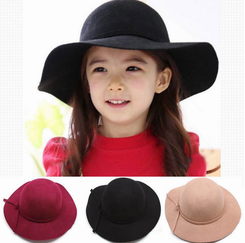 Girl Princess Sunhats England Style Woolen Formal ... – Grandado