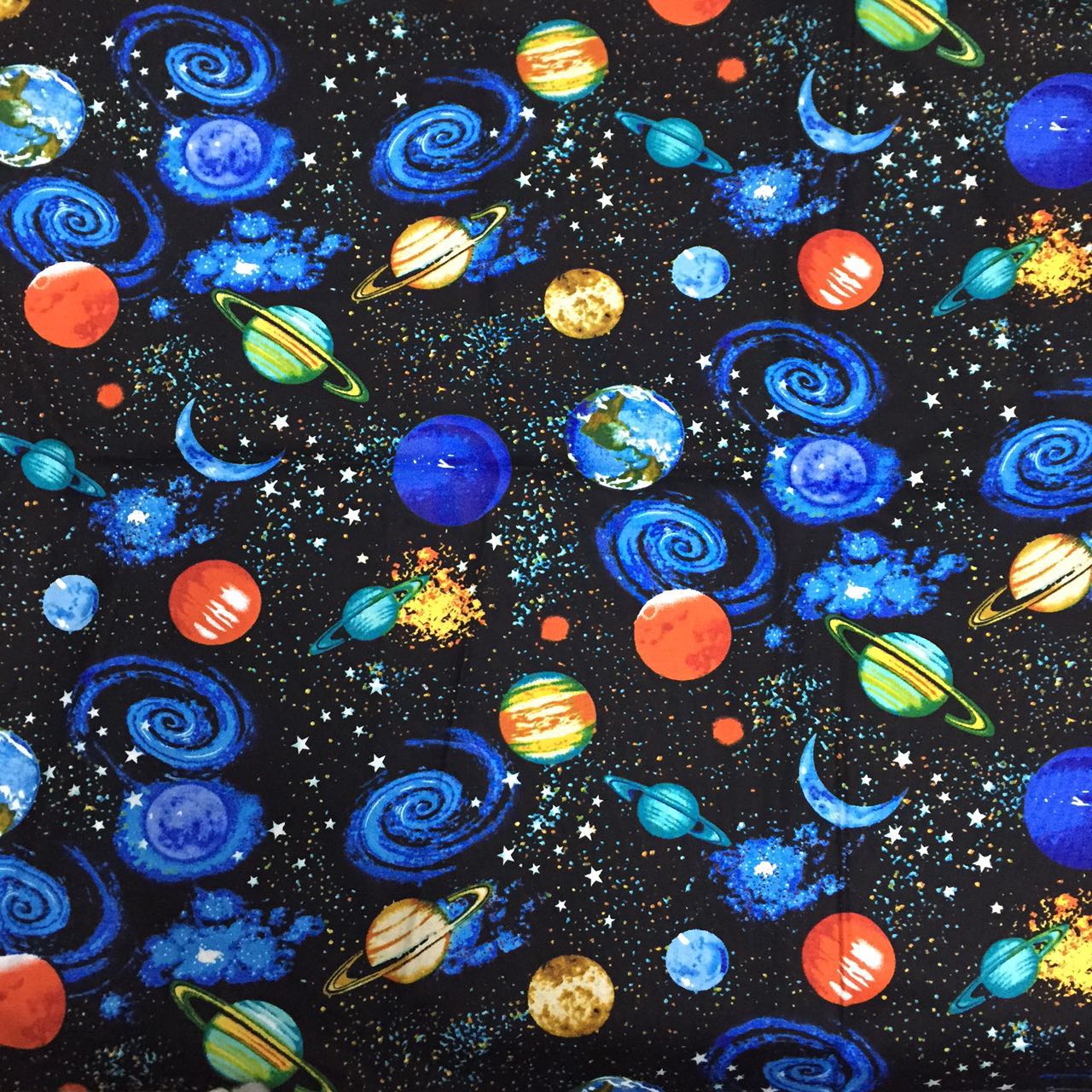 100*105cm black space 100% cotton print fabric Bed... – Grandado
