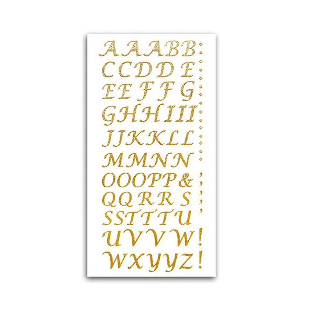 Alphabet Metal Sticker Self-adhesive Silver Gold C... – Grandado