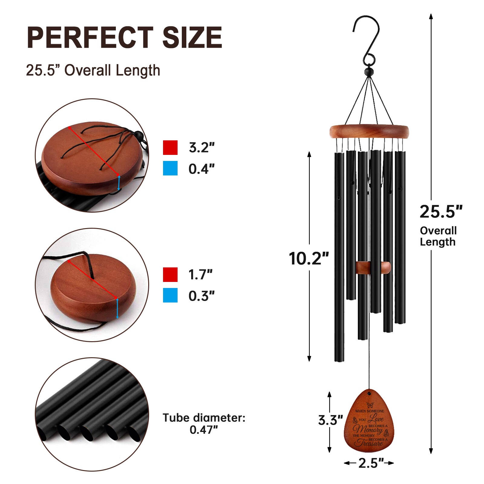 Sympathy Wind Chimes Memorial with Poem for Outsid... – Grandado