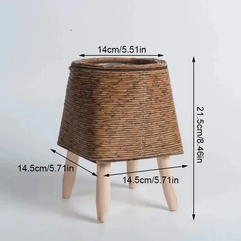 Purely Handmade Retro Rattan Desktop Flower Pot St... – Grandado