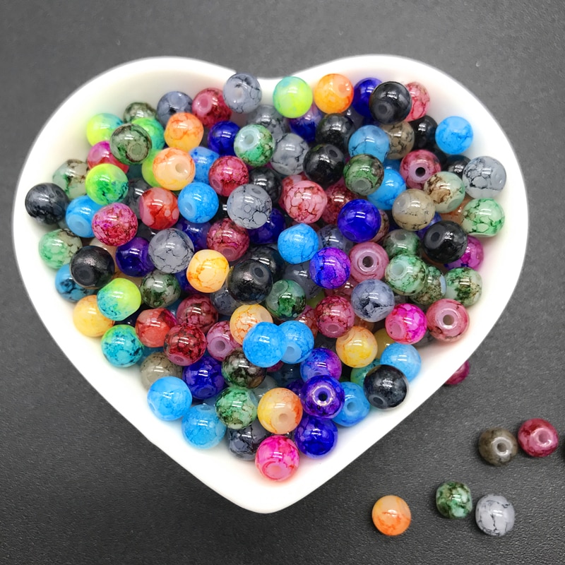 4 6 8 10mm Mix Color Glass Beads Round Loose Beads... – Grandado