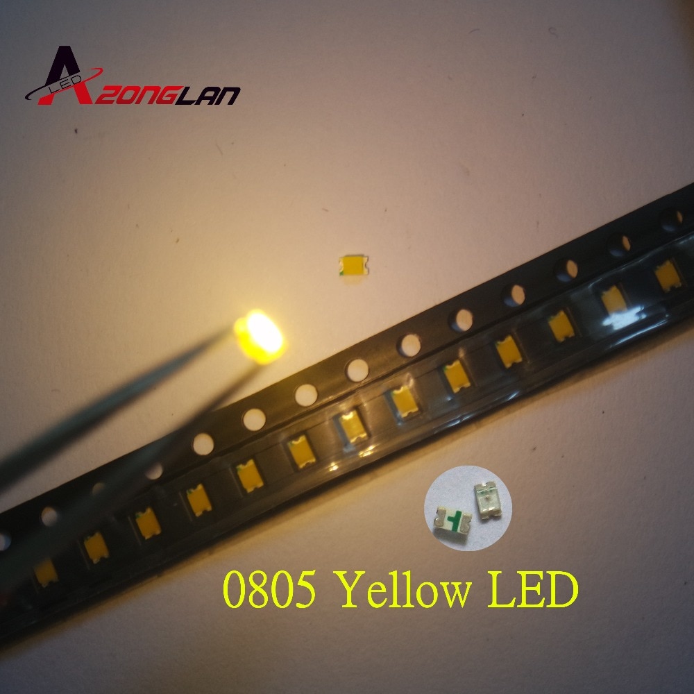 100 Uds 0805 LEDs SMD LED amarillos superbrillante... – Grandado