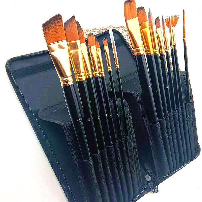 18 Stks/set Kwast Set Voor Acryl Olie Aquarel Goua... – Vicedeal