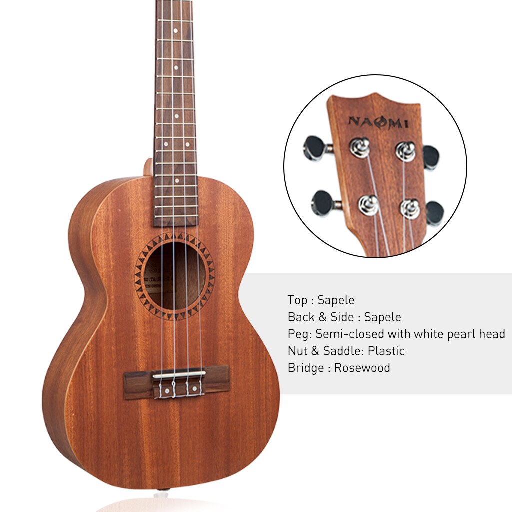 NAOMI Ukulele 26" Tenor 18 Frets Ukulele Sape... – Vicedeal