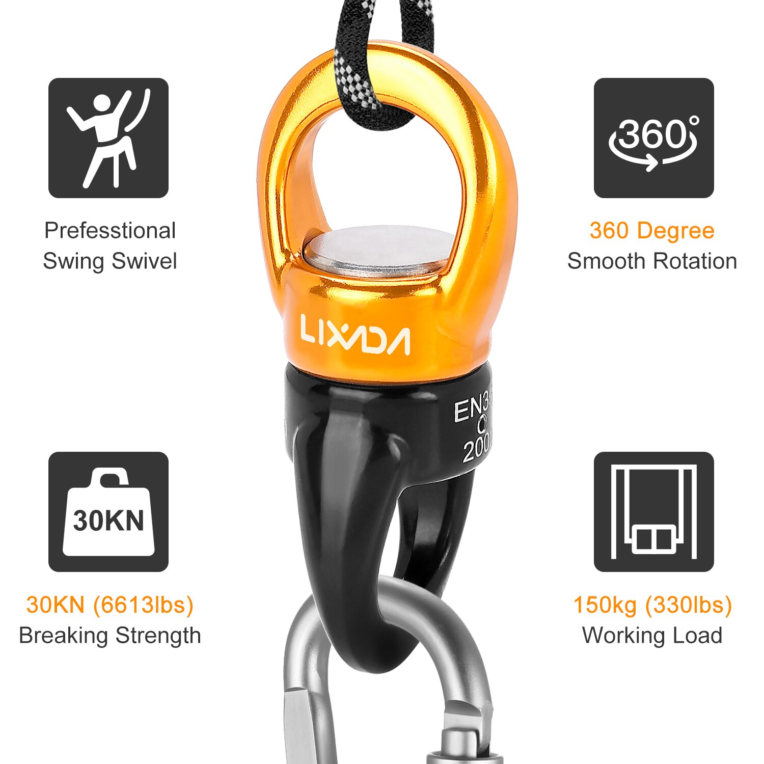Lixada Swing Swivel 30kN Safest Rotational Device ... – Grandado