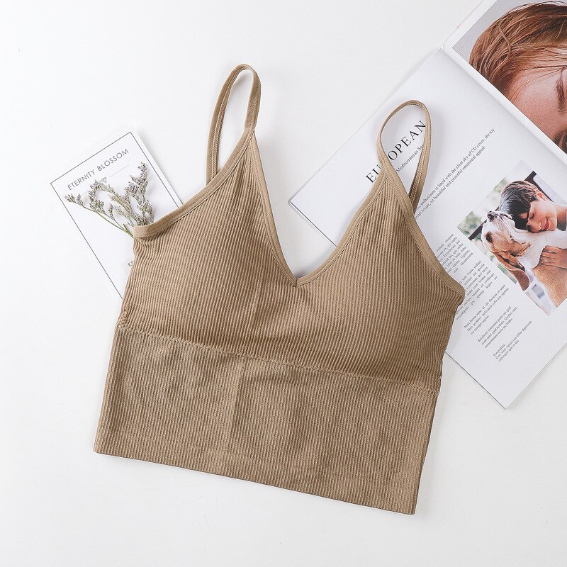 Women Crop Tops Lingerie Vest with Bra Sexy Solid ... – Vicedeal