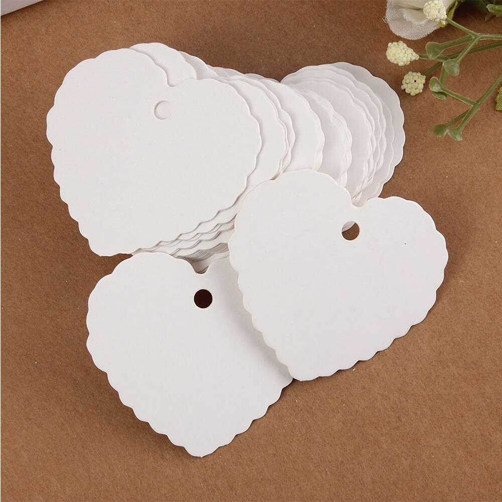 50PCS Heart Shape Craft Paper Hanging Tags Wedding... – Grandado