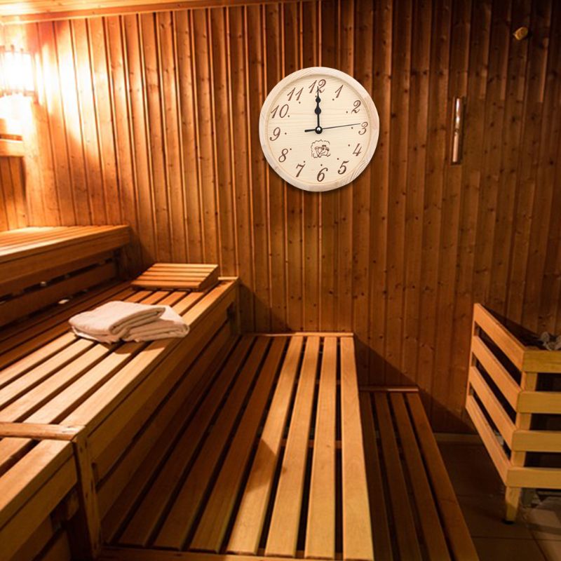 Wall Hanging Sauna Wooden Clock Moisture-proof Dec... – Grandado