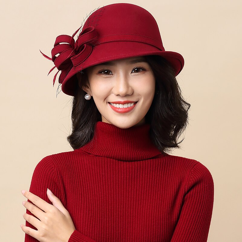 Lady Chic Flower Asymmetric Brim Cloche Cap Women ... – Grandado