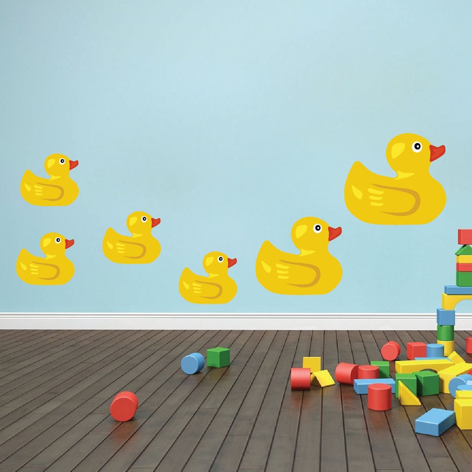 Rubber Yellow Duck Color Wall Stickers For Kids Ro... – Grandado