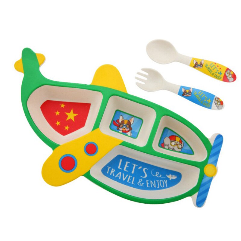 Child Bamboo Fiber Plate Aircraft Shape Divided Pl... – Vicedeal