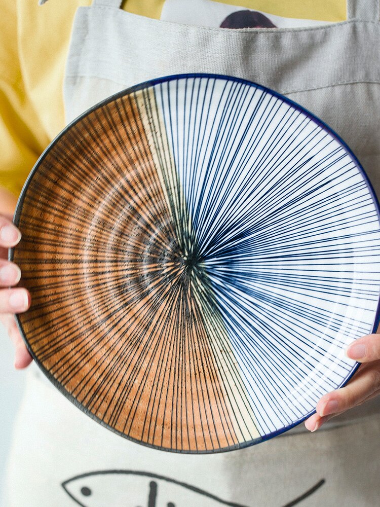 FANCITY Japanese-style double-sided blue line patt... – Grandado