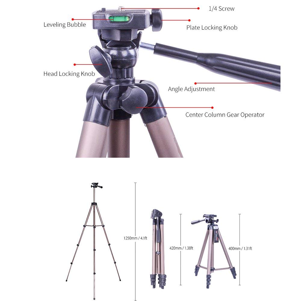 SHOOT WT3130 Protable Camera Tripod Stand with Roc... – Grandado