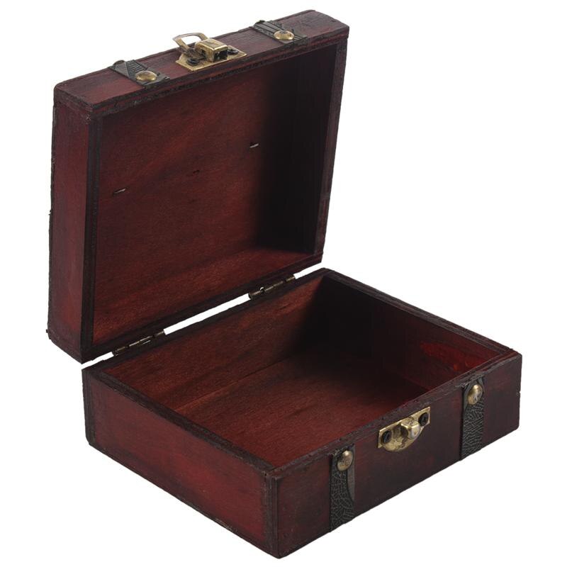 Wooden Vintage Lock Treasure Chest Jewelery Storag... – Grandado