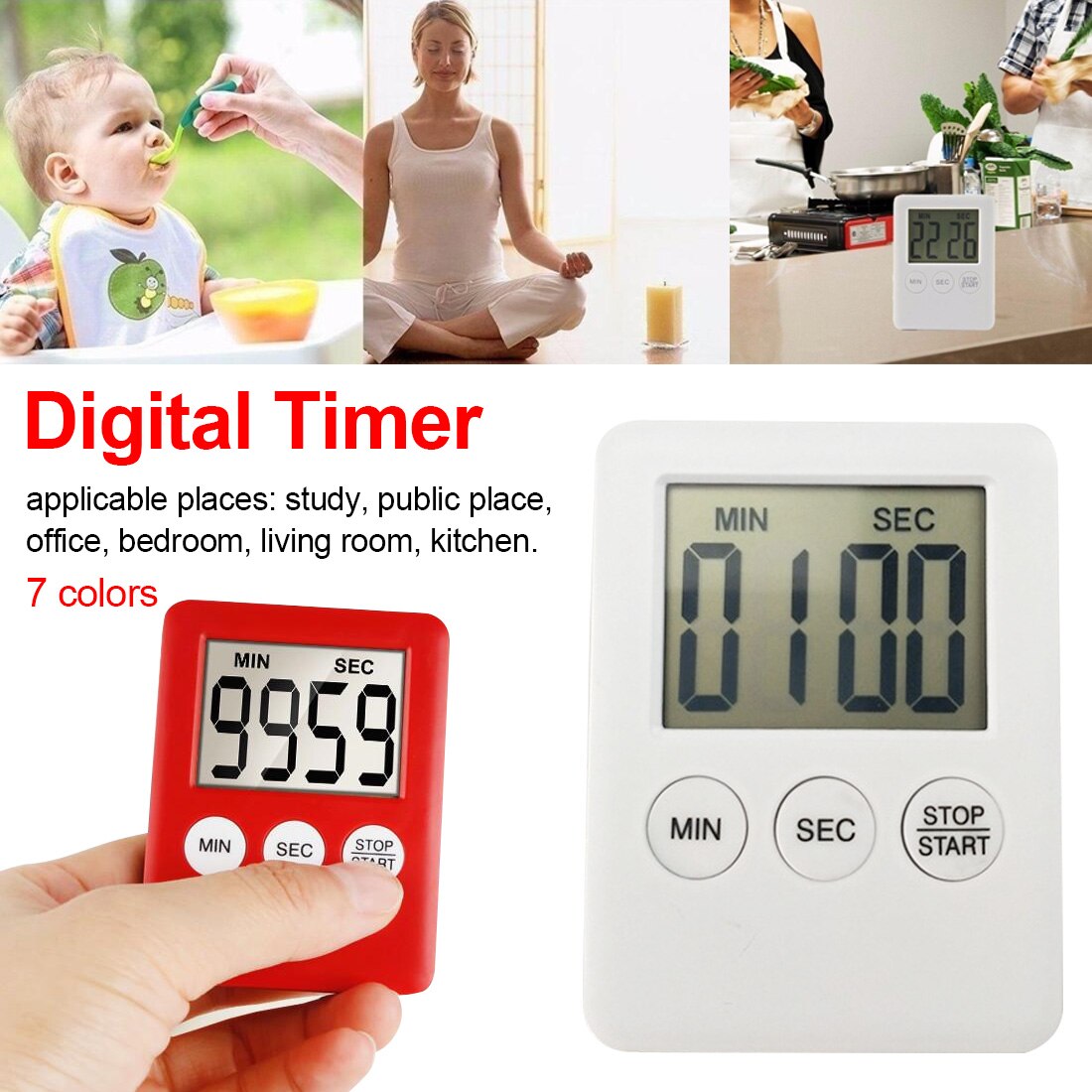 Simple Practical Use Digital Square LCD Display Ho... – Vicedeal