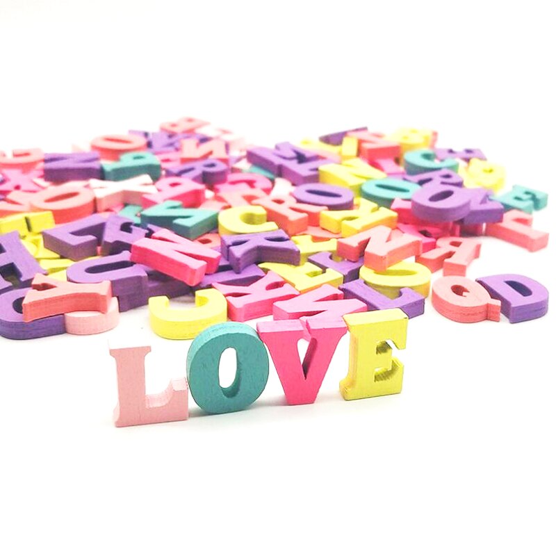 100Pcs Colorful 15mm Wooden Letters Wooden Alphabe... – Grandado