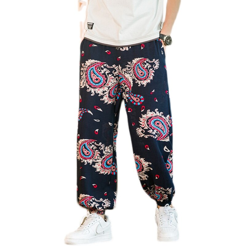 Cashew Flowers Bloomers Mens Chinese Style Cotton ... – Grandado