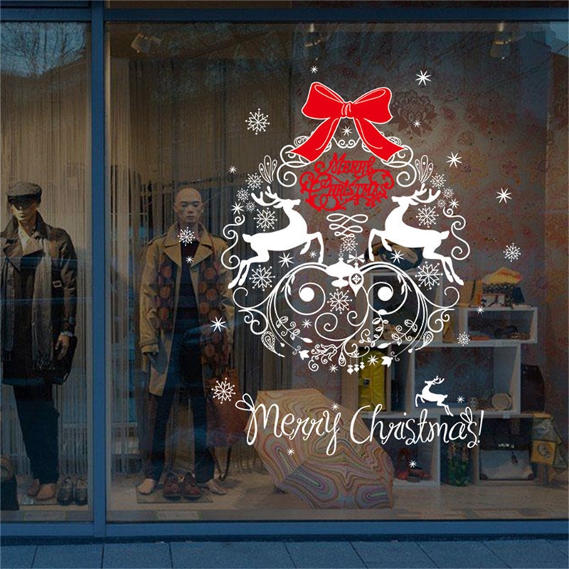 Merry Christmas Wall Sticker Big Christmas Wreath ... – Grandado