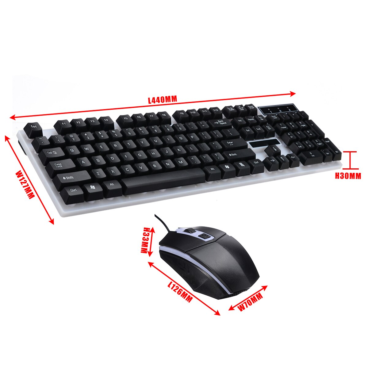 Gaming Keyboard Mouse Set Mechanical Wired USB Key... – Grandado
