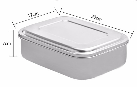 Rectangular Three-Grid Stainless Steel Lunch Box 3... – Vicedeal